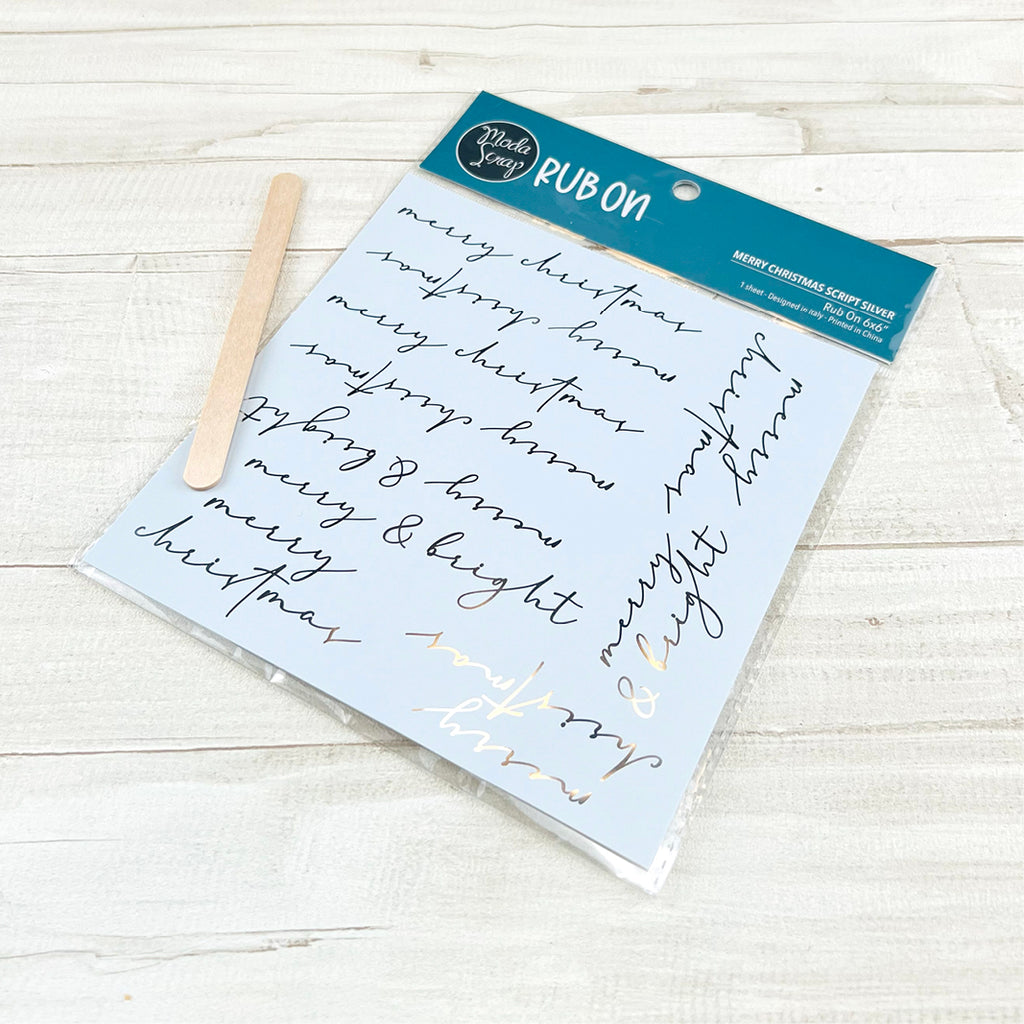 MODASCRAP RUB-ON - MERRY CHRISTMAS SCRIPT SILVER – ModaScrap